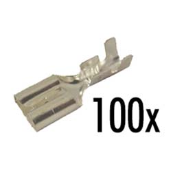 SET 100 Stück Flachsteckhülsen 6,3 Kabelschuh DIN 46247 für Kabel 0,75-1,5 mm²